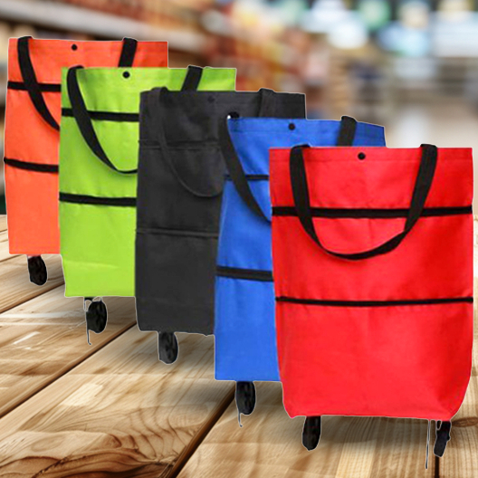 [Shopee Choice] Troli Beg Beroda Foldable Shopping Grocery Trolley ...