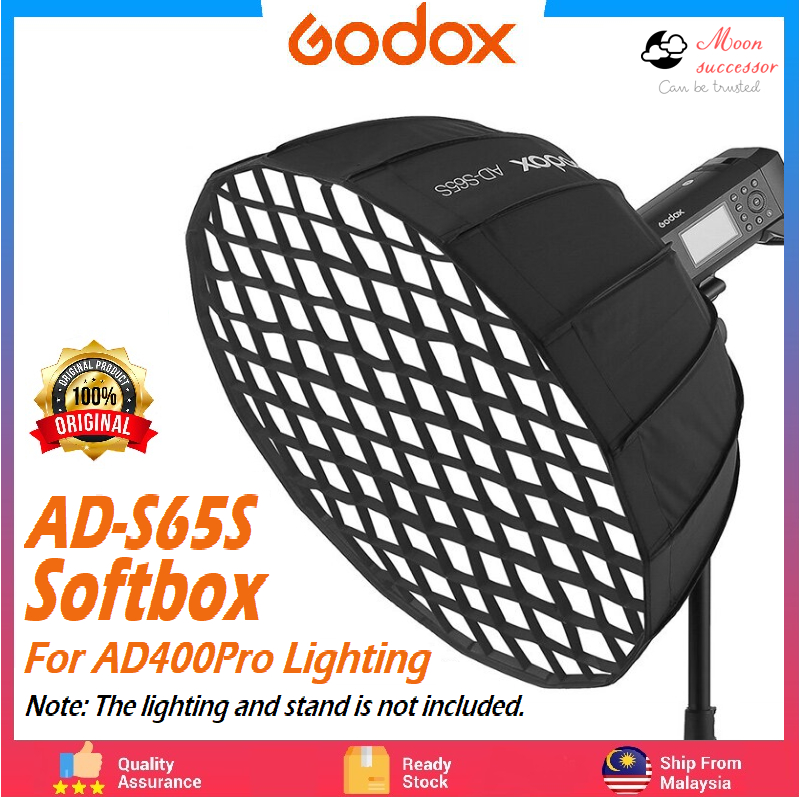 Godox AD-S65S ADS65S 65cm Silver Deep Parabolic Softbox with Honeycomb ...