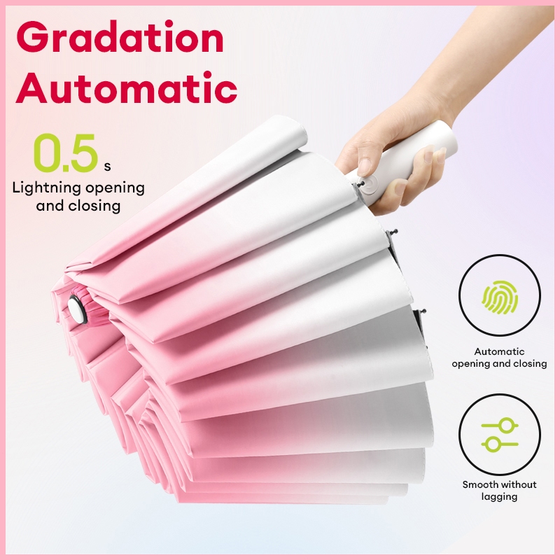 [Shopee Choice] UPF50+ Gradient Umbrella Automatic Foldable Umbrella UV Protection Windproof ...