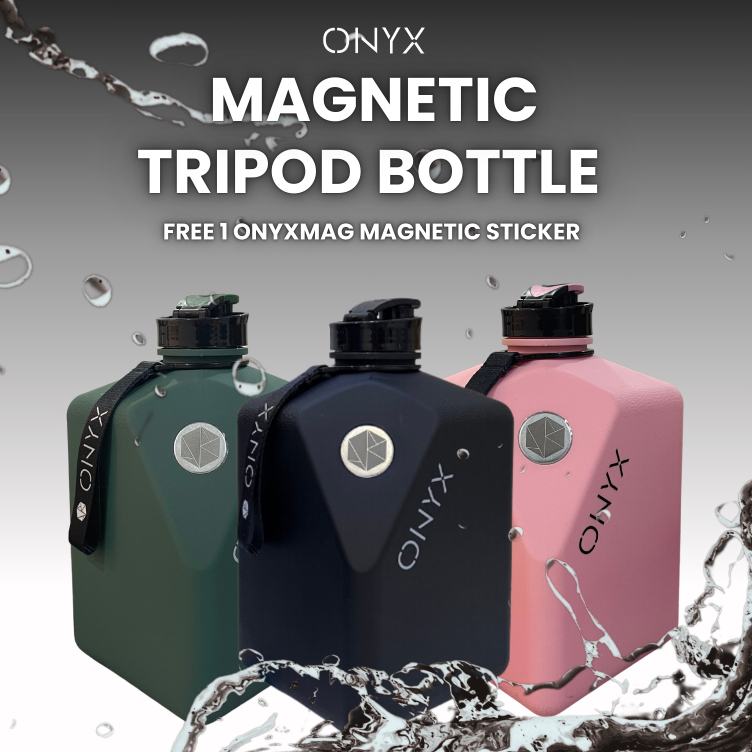 ONYX Bottle ver 1.0- 2.7L Oversized Magnetic Tripod Water Bottle Fitness Gym BPA FREE Leakproof ...