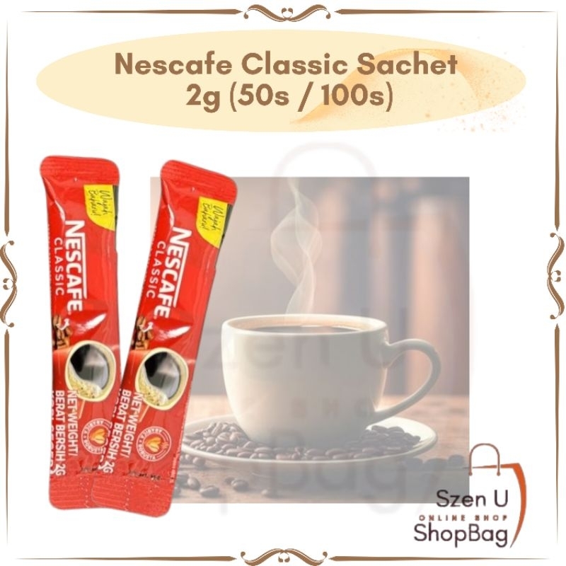 Nescafe - Classic Kopi Sachet 2g | Classic Coffee Sachet 2g (100s / 50s ...