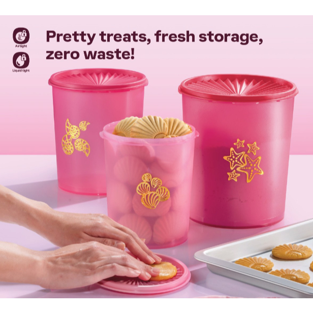 Tupperware Seashells Deco Canister (SET) || Bekas Makanan Aesthetic ...