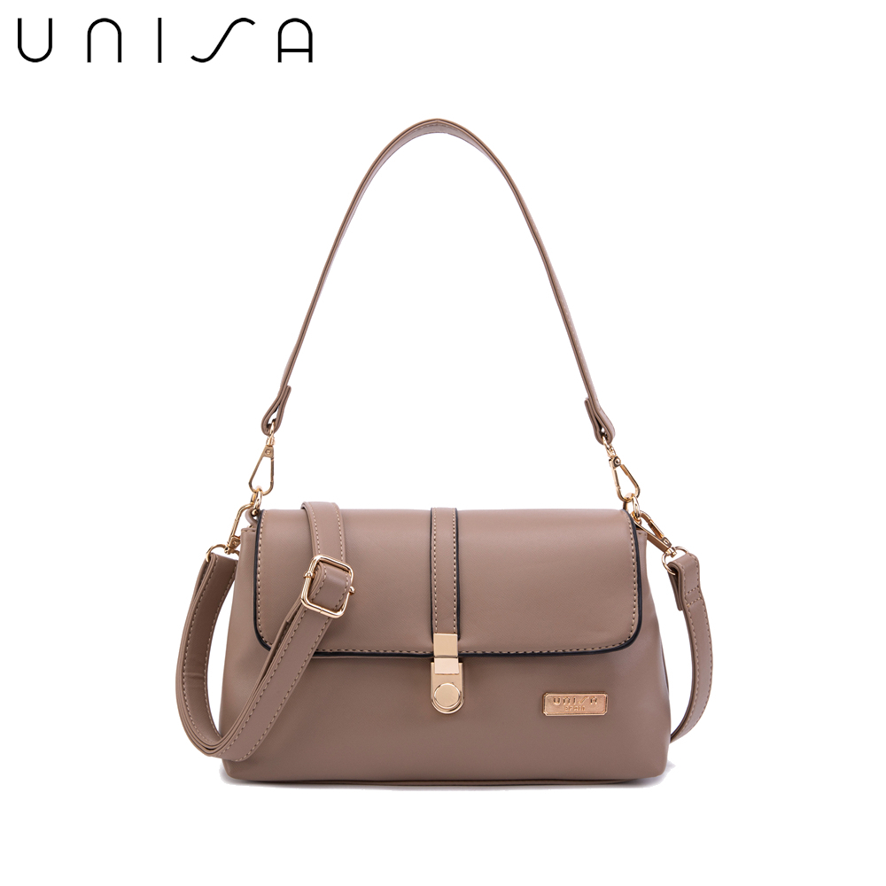 UNISA Faux Leather 2-Way Usage Sling Bag (Black/Brown/Khaki/Navy Blue ...