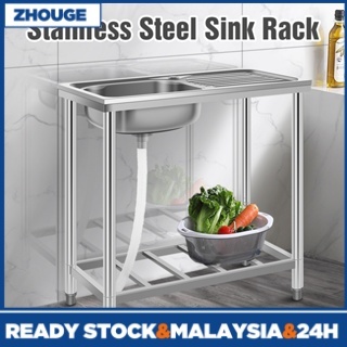 Sinki Dapur Double Bowl Sink Stainless Steel Sink With Stand Double ...
