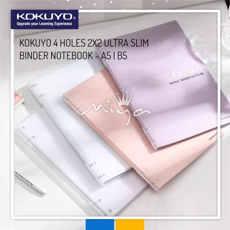 KOKUYO 4 HOLES 2X2 ULTRA SLIM BINDER NOTEBOOK - A5 | B5 ( FIT 80 SHEETS) | Shopee Singapore