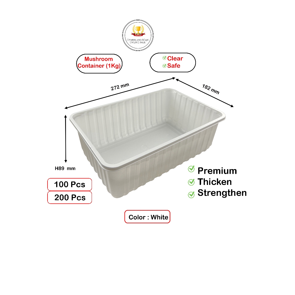 Disposable Plastic Mushroom Container (for 1kg)/Fresh Mushroom ...