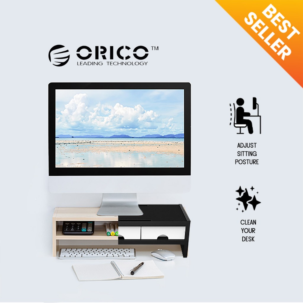 Orico Monitor / Notebook Holder, Stand Riser, Desk Riser (Wooden / ABS ...
