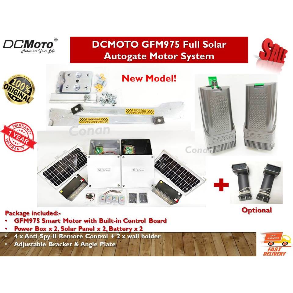 Auto Gate DCMOTO GFM975 Full Solar Autogate - New Plug & Play All-in ...