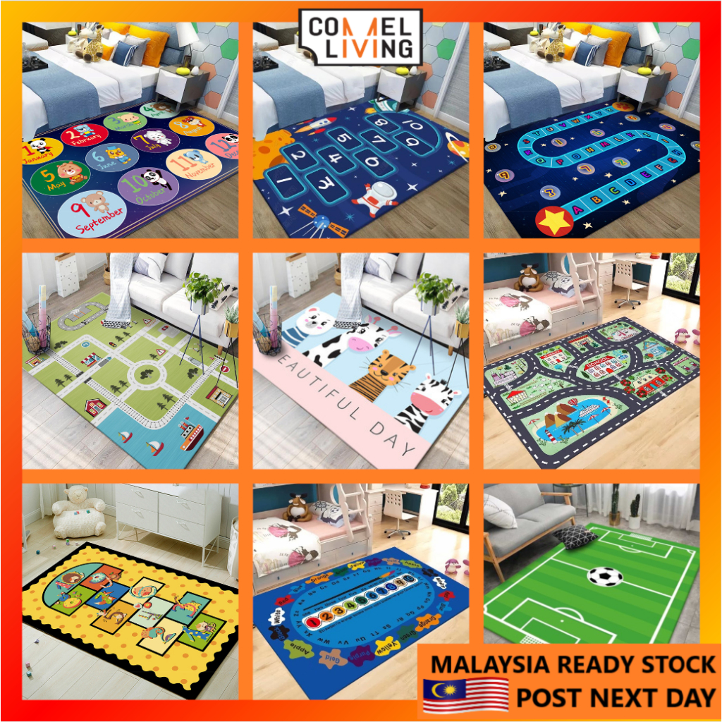 [M Size 80x120cm] Kids Pattern 3D Printing Modern Design Carpet Living ...