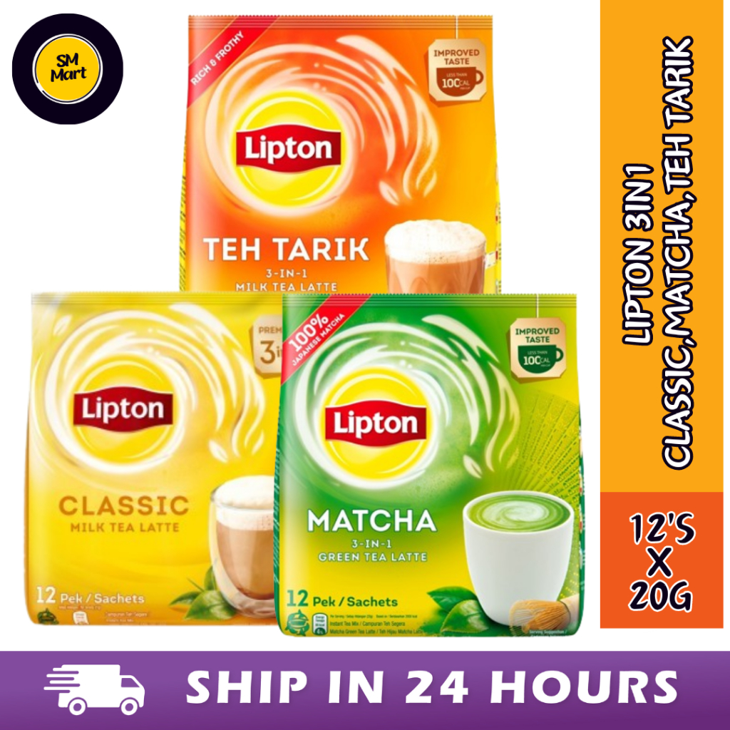 Tea Lipton 3in1 Teh Tarik / Matcha / Classic | Shopee Singapore
