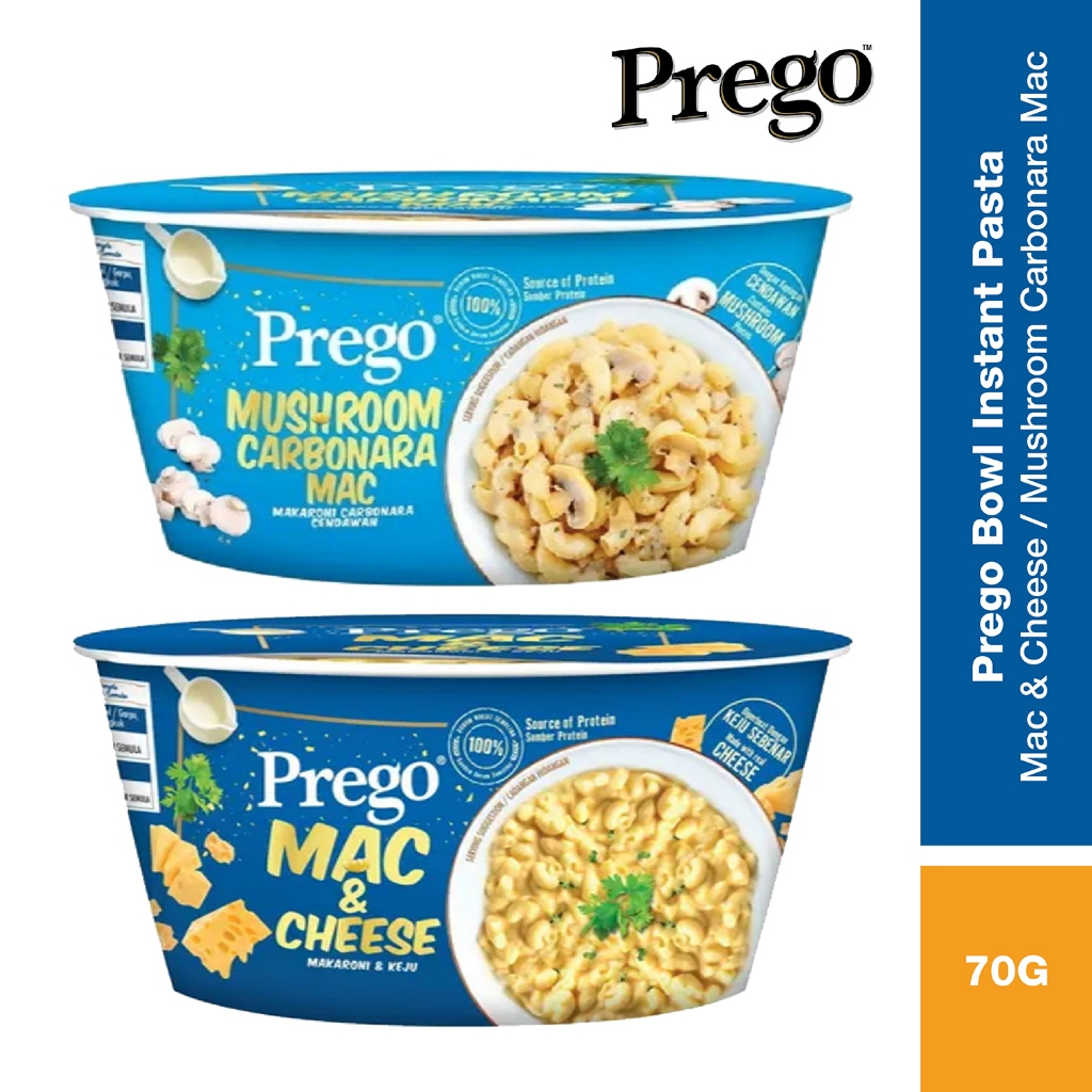 PREGO Instant Pasta Bowl Mac & Cheese / Mushroom Carbonara Mac (70g ...