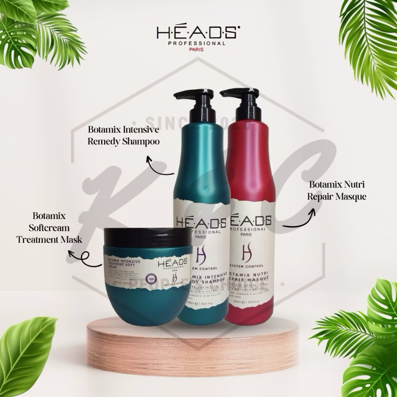 HEADS Botamix Shampoo Set for HairLoss, Dandruff, Repair Damage, Oily ...