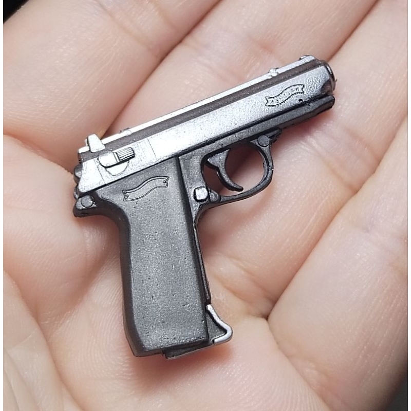 Miniature 1/6 Scale Metallic Painted James Bond PPK Silver 12" Action ...