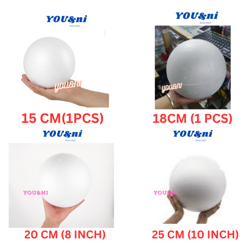 DIY Round Styrofoam Balls Christmas Ball White Modelling Polystyrene ...