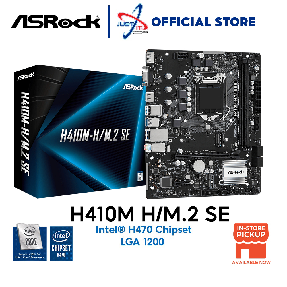 ASROCK H410M-H/M.2 SE LGA1200 Motherboard | Shopee Singapore