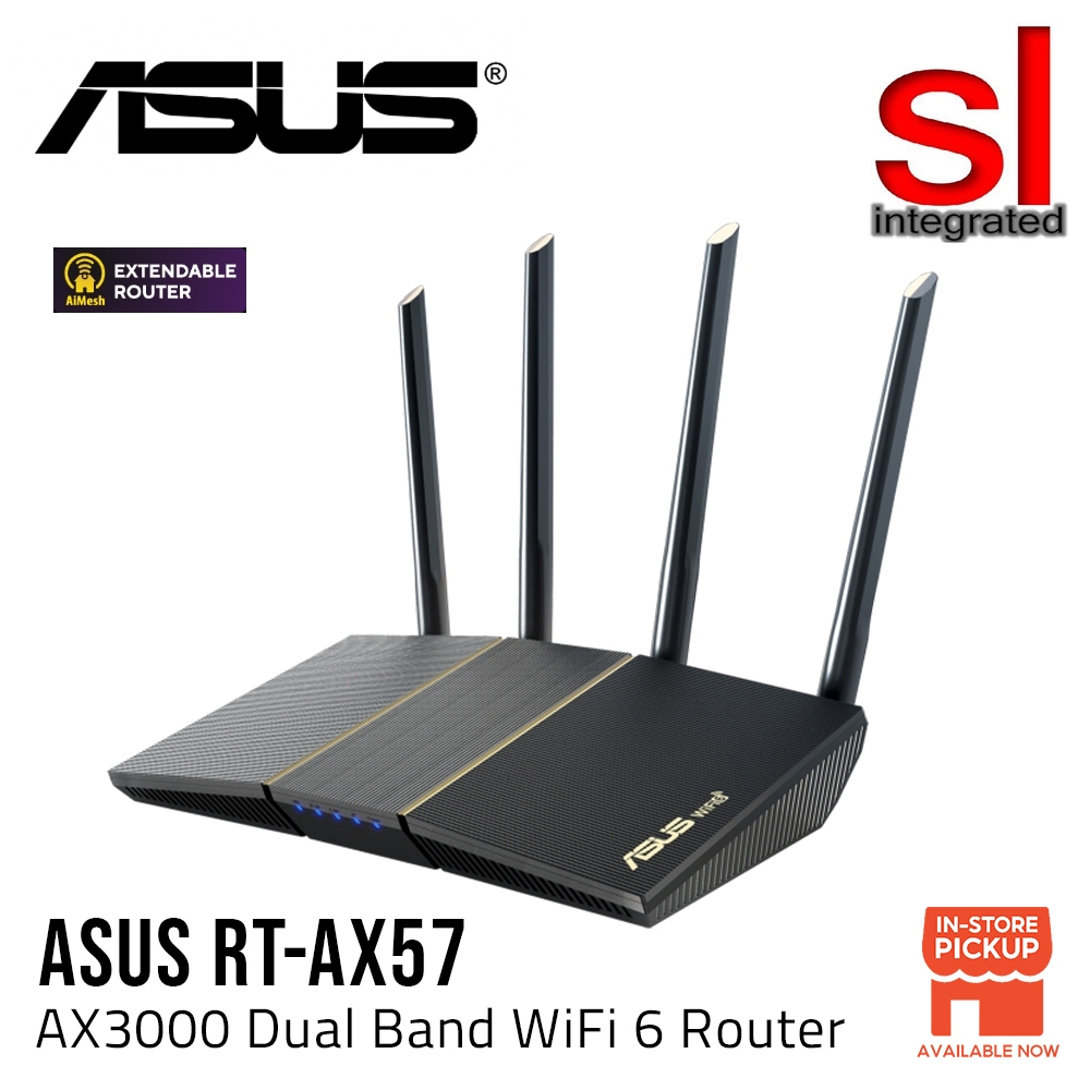 Asus RT-AX57 AX3000 Dual Band WiFi 6 Router | Shopee Singapore