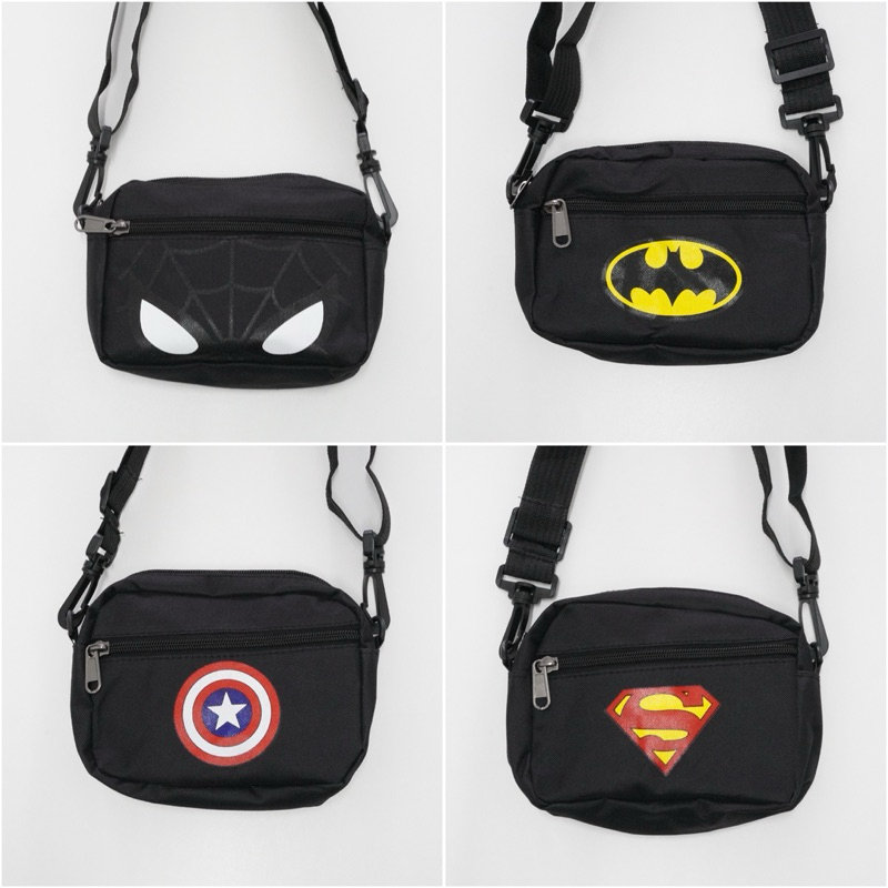 Superhero kids sling bag beg silang budak superhero beg spiderman ...