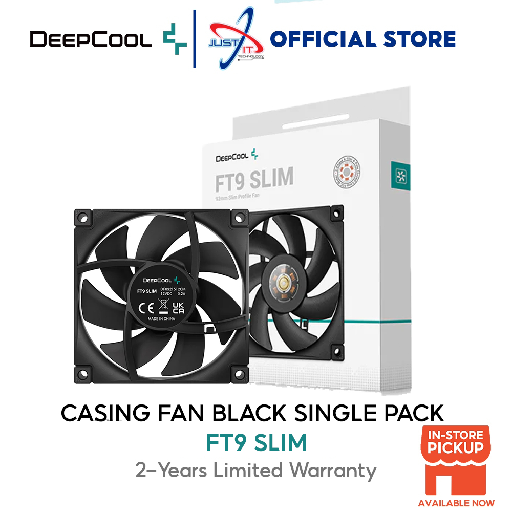 DEEPCOOL FT9 SLIM 92MM SINGLE PACK CASING / CASE FAN ( R-FT9SLIM-BKWPN1 ...