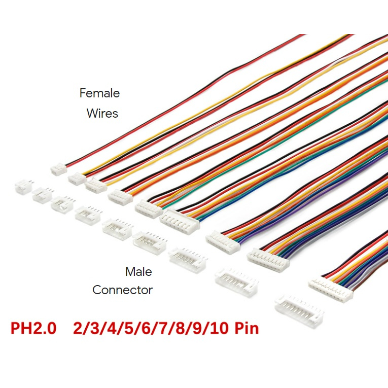 PH2.0 Mini Micro JST 2.0 PH Cable PH-2.0 Connector Pitch 2.0mm 2 to 10 ...
