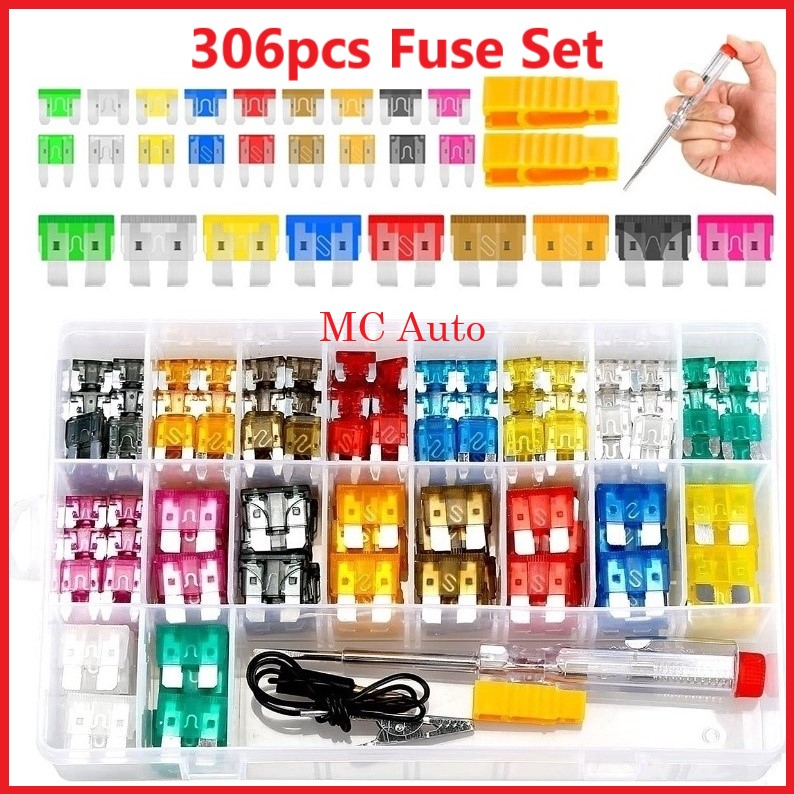 306pcs Car Fuse Set Kereta Fius Motor Motorcycle Fuse Car Mini Fuse ...