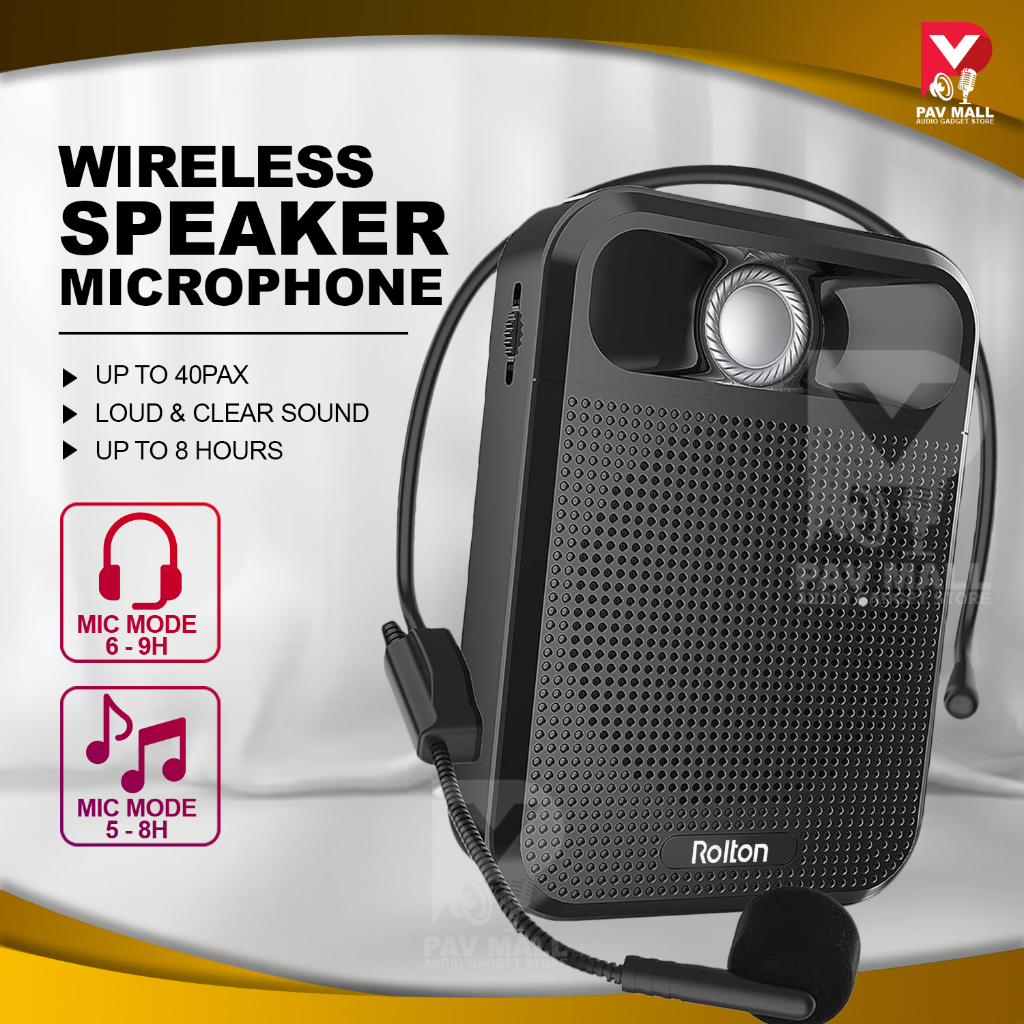 Speaker Microphone Rolton K700 Wireless Voice Amplifier Speaker For ...