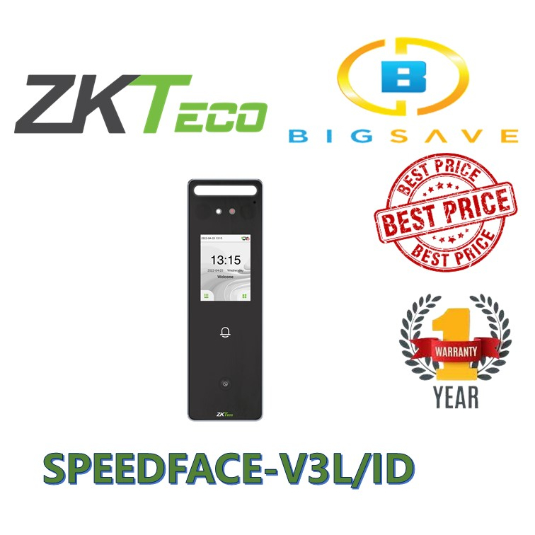 ZKTECO SPEEDFACE-V3L/ID LINUX-BASED HYBRID-BIOMETRIC ACCESS CONTROL &TIME AND ATTENDANCE ...