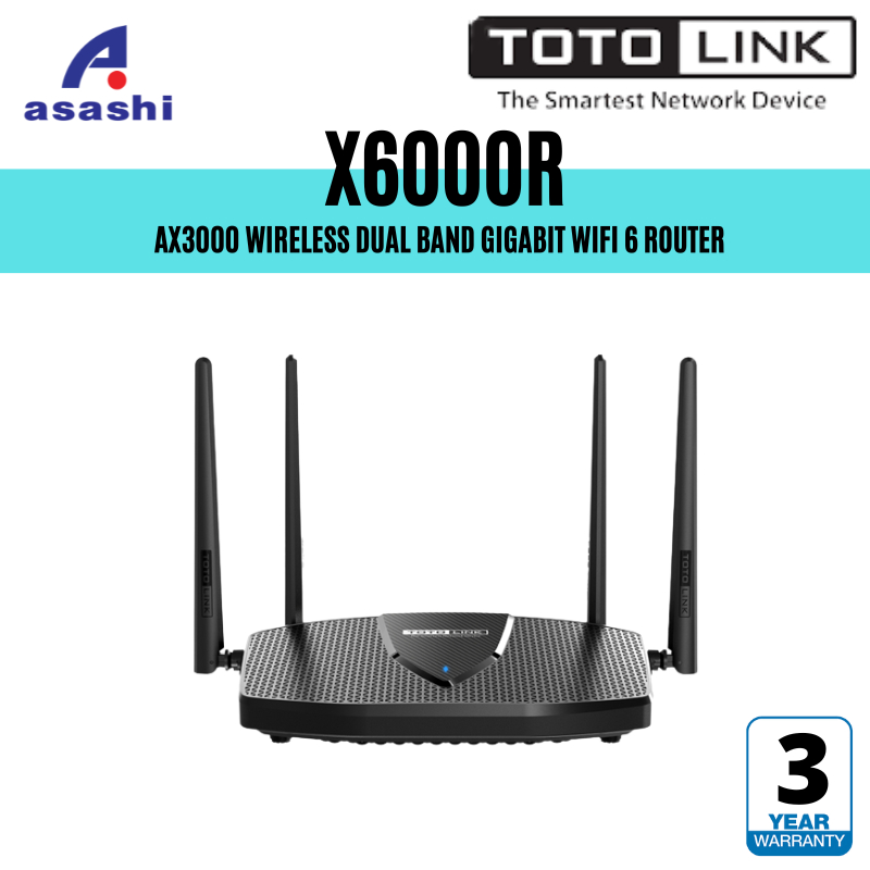 Totolink X6000R AX3000 Wireless Dual Band Gigabit WiFi 6 Router ...