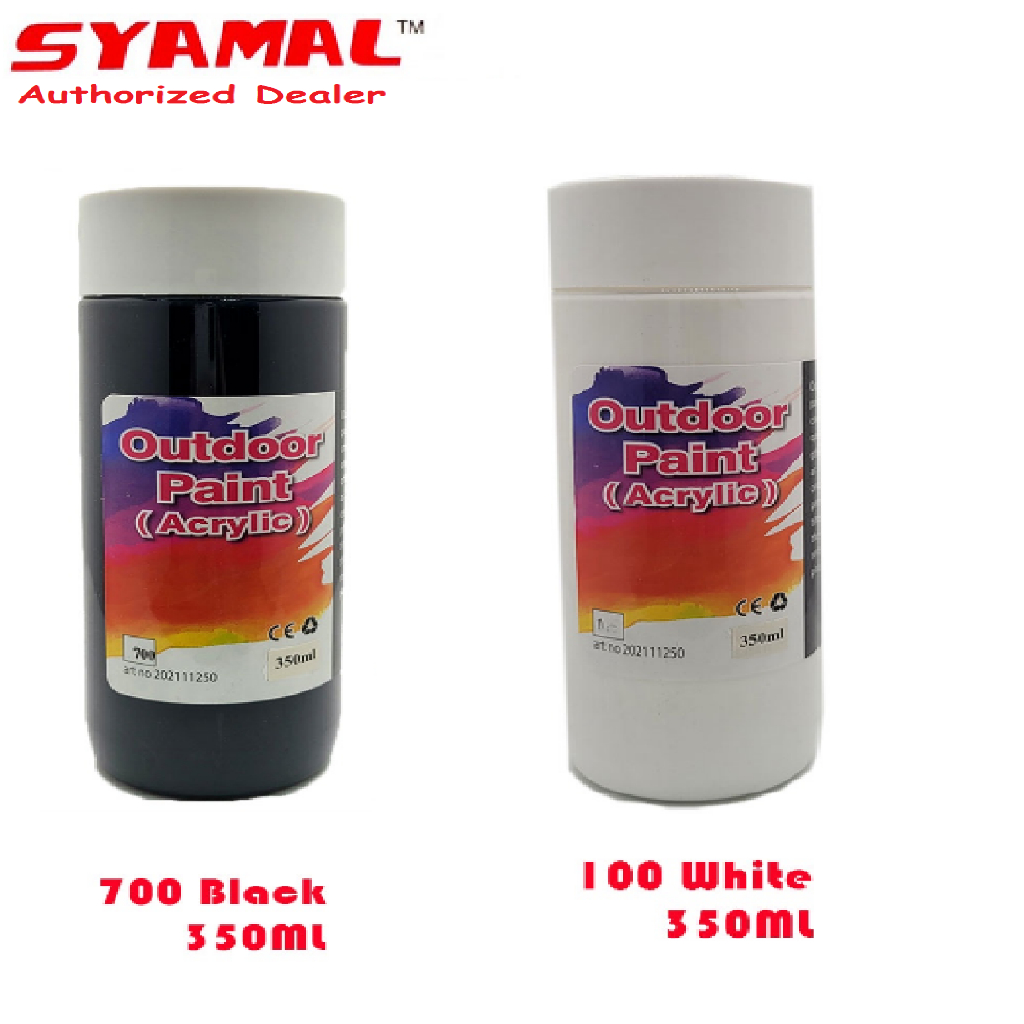 Syamal Outdoor Acrylic Colour Paint Black & White 350ML Best Painting ...