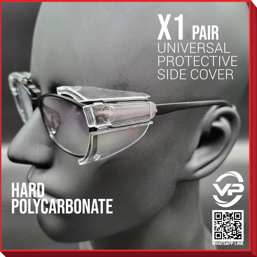 SAFETY GLASSES SIDE COVER SHEILD EYE PROTECTION HARD POLYCARBONATE ...