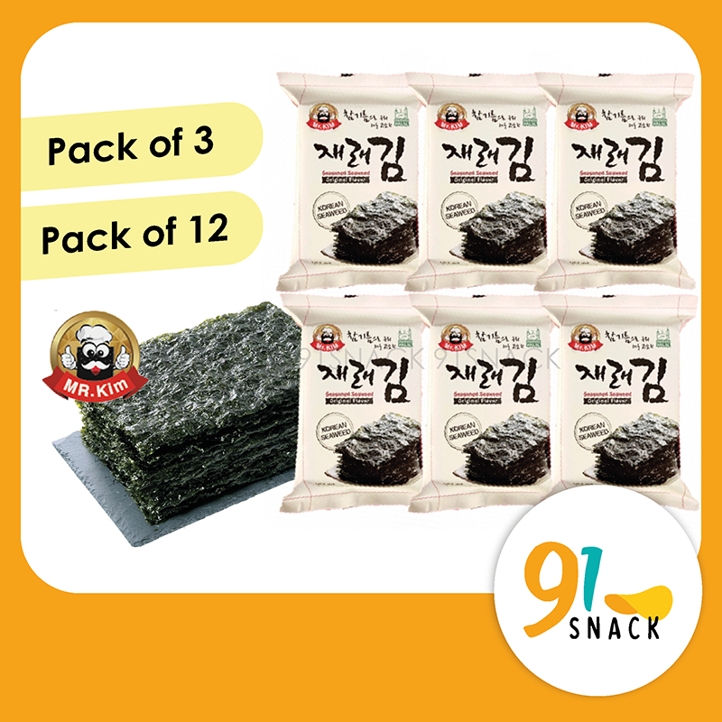 Mr Kim Korean Seasoned Seaweed Korea Snack Snek 韩国进口香脆紫菜 Halal Flavor ...