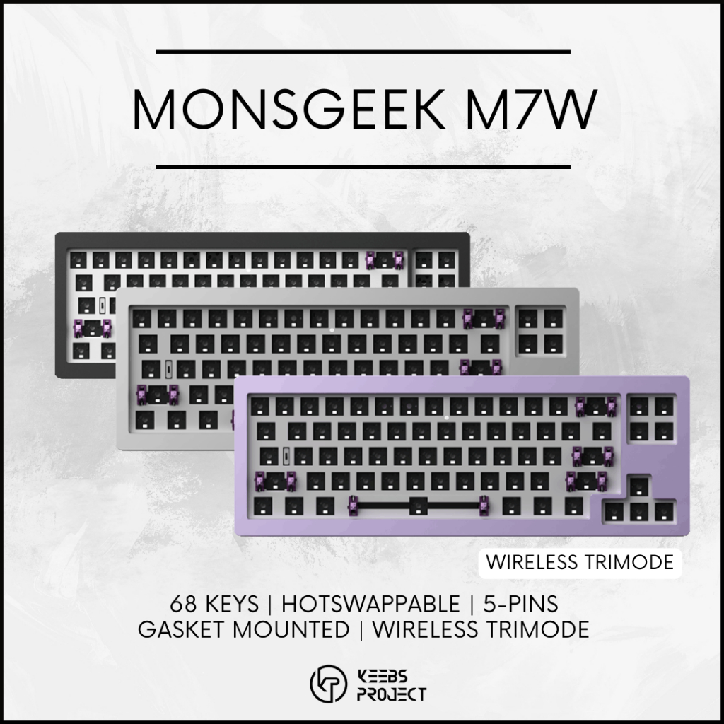 MONSGEEK M7W Wireless AKKO CNC Aluminum HotSwap RGB Gasket Mechanical ...