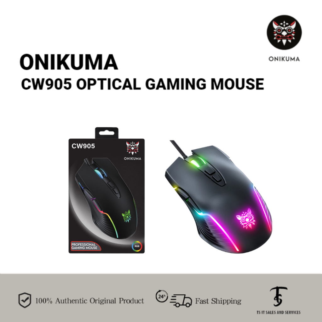 Onikuma CW905 Configurable RGB LED Light 7 Action Button Keys ...