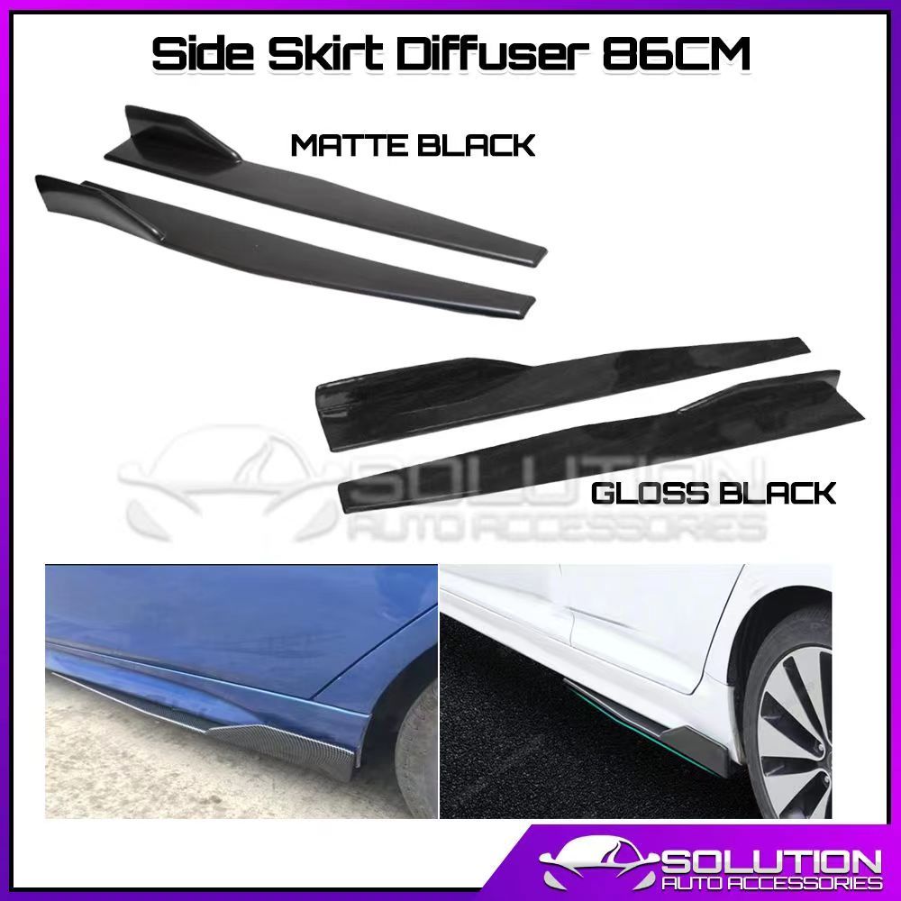 Car Universal Matte Black Glossy Black Side Skirt Diffuser Body Kit Lip ...