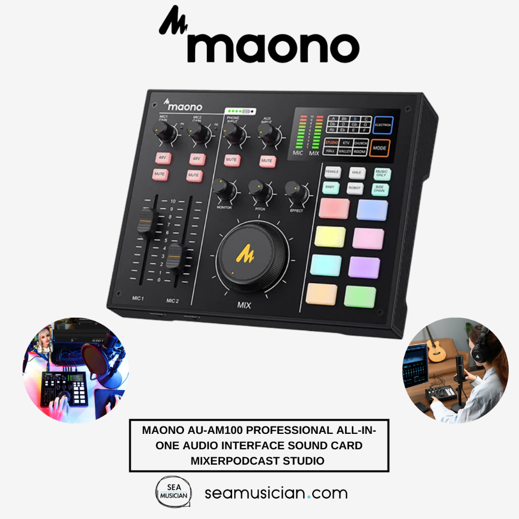 MAONO AU-AM100 PROFESSIONAL ALL-IN-ONE AUDIO INTERFACE SOUND CARD ...