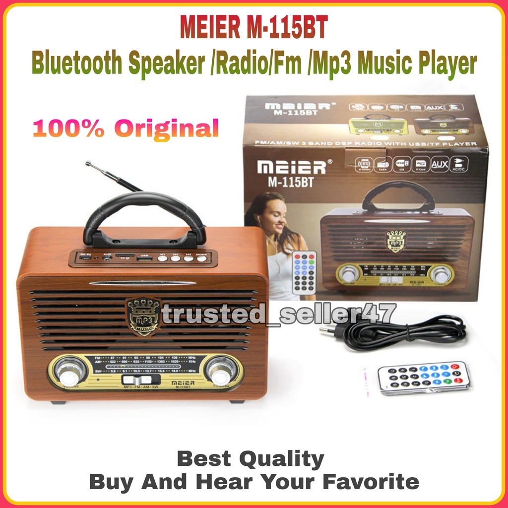 MEIER M-115BT / M-111BT /KEMAI MD-1908BT Retro Bluetooth Radio FM AM SW 3 Band Phone Speaker USB ...