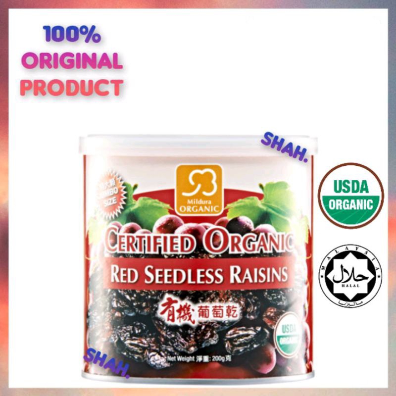 COSWAY Mildura Organic Organic Red Seedless Raisins (200g) Code:D0025 ...