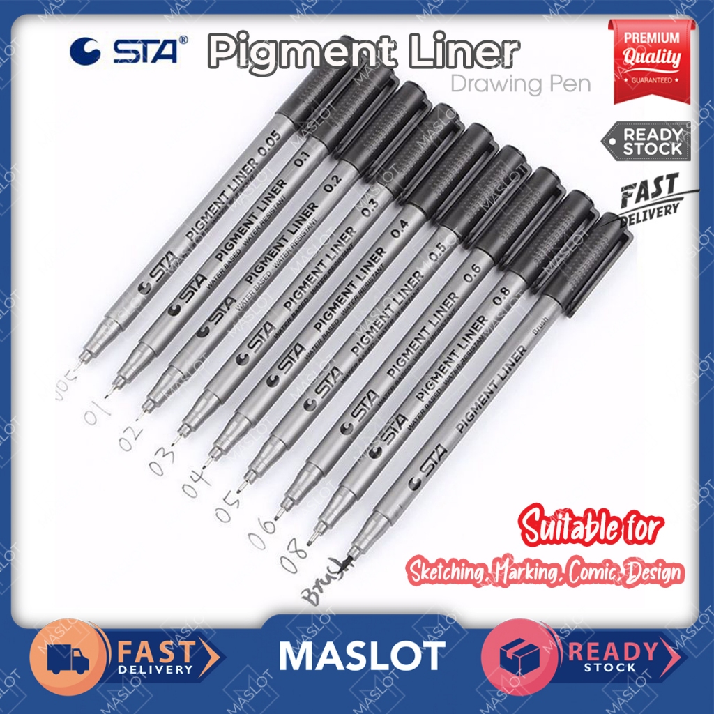 STA Drawing System Pen | Technical Pen (0.1/0.2/0.3/0.4/0.5/0.6/0/0.8 ...