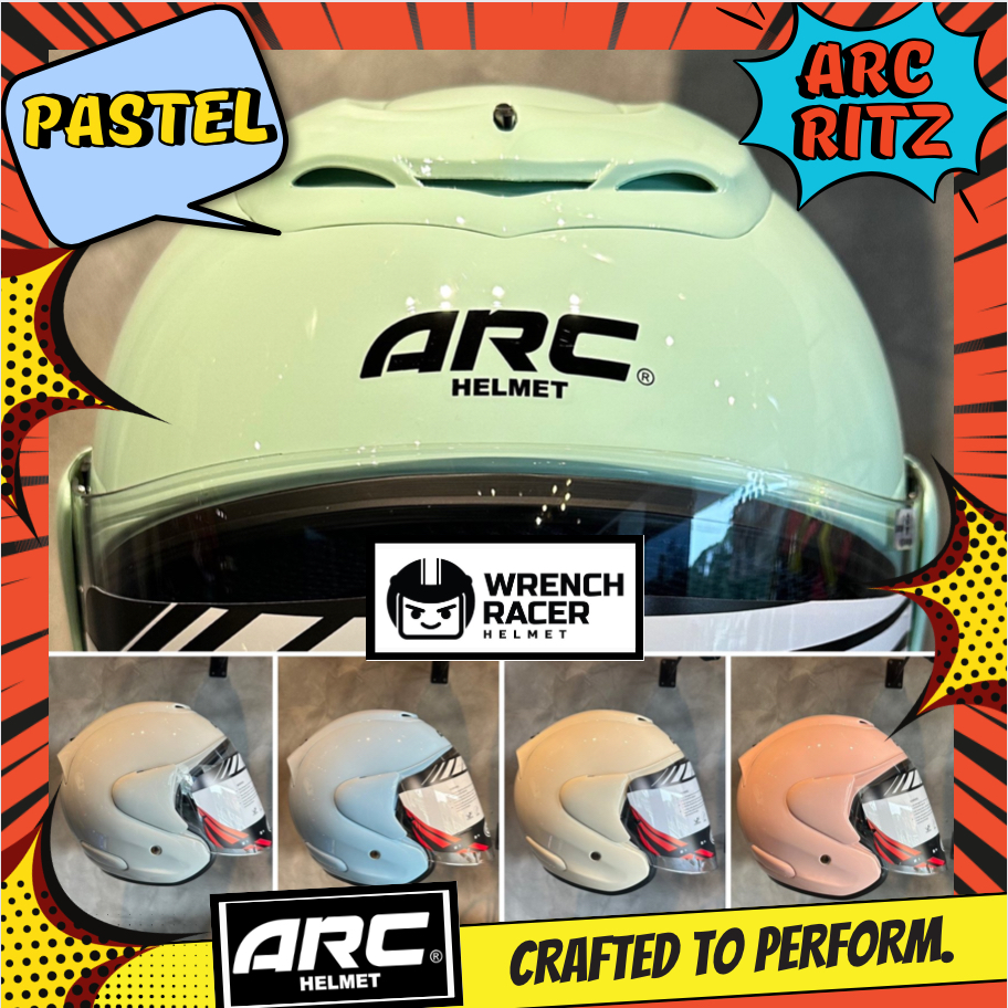 Helmet ARC Ritz Pastel & Modern Color V2 - Modern Grey / Pastel Pink ...