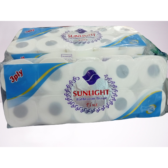 Sunlight Toilet Tissue Roll / 3 PLY Pulp Paper – 10 Rolls / 10 Rolls ...