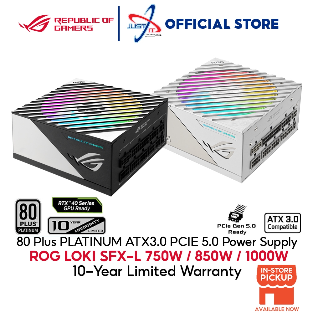 ASUS Rog 80 Plus Platinum Full Modular Power Supply - Black/White (750W ...