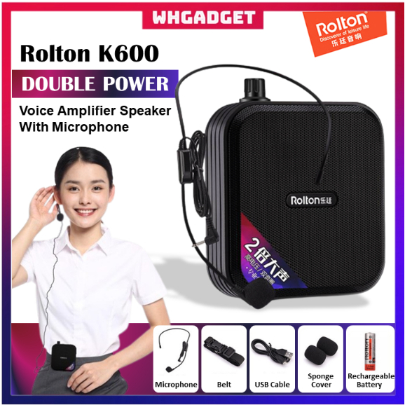 Rolton K600 Wireless Mic Speaker Portable Voice Amplifier Bluetooth ...