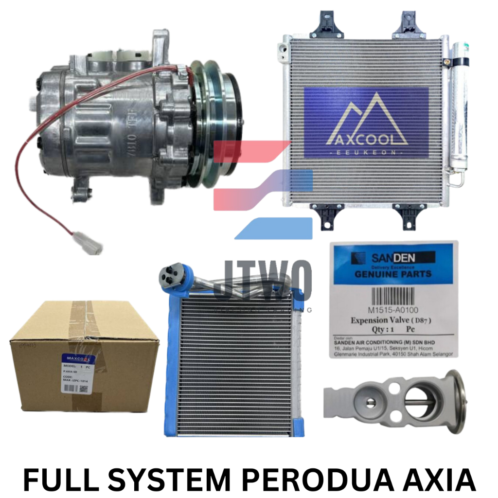 VALUE SET AIRCOND SYSTEM FULL SET UNTUK PERODUA AXIA (COMPRESSOR ...