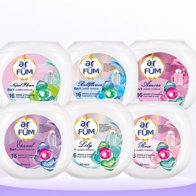 AR FUM 5 IN 1 LAUNDRY CAPSULES BELLFLOWER/NOPAL FLOWER/AMORE/ROSE ...