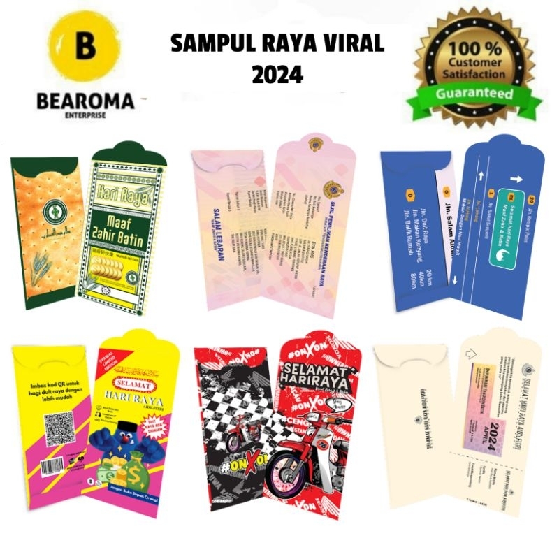 10pcs Sampul Duit Raya Viral 2024 Design | Shopee Singapore