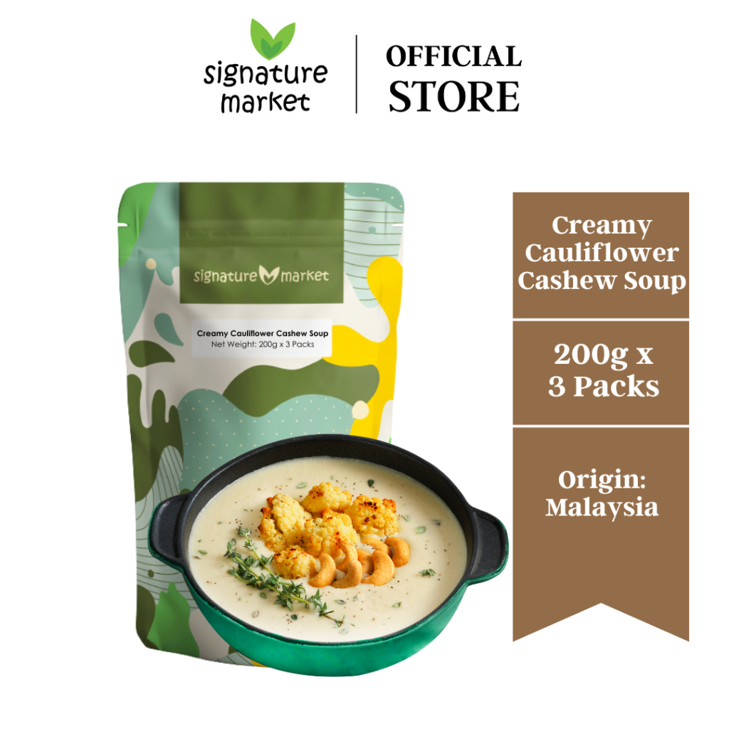 Signature Market Creamy Cauliflower Cashew Soup (200g x 3 packs ...