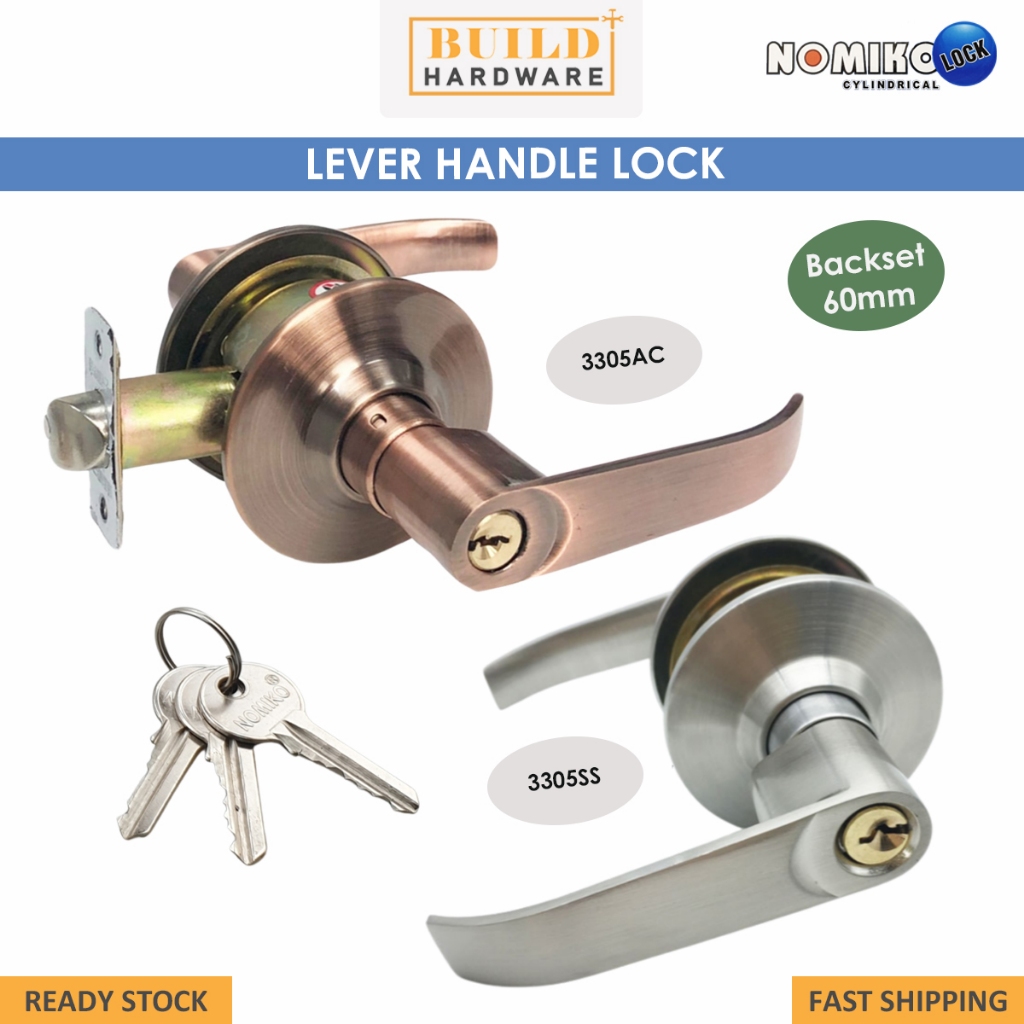 NOMIKO Tubular Lever Cylinder Handle Door Lock Entrance Home Room ...