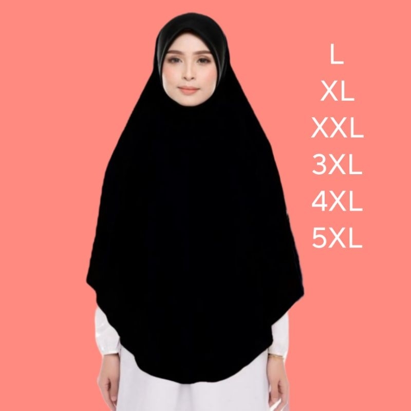 Tudung Labuh Berdagu (M - 5xl) Hitam Moscrepe Awning Scuba/ Tudung ...