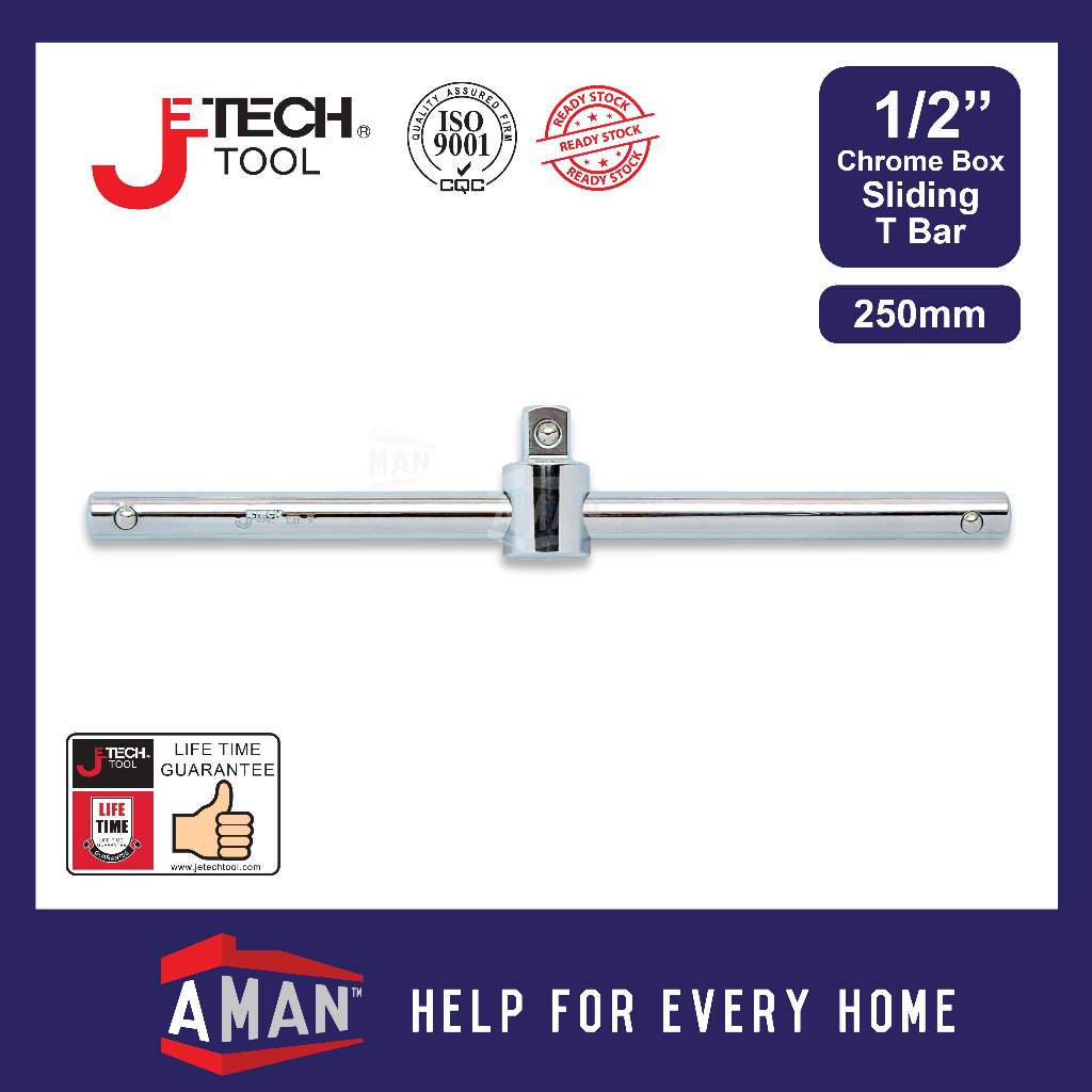 JETECH Sliding T Handle Wrench Chrome Box Socket Sliding T Bar Sliding ...