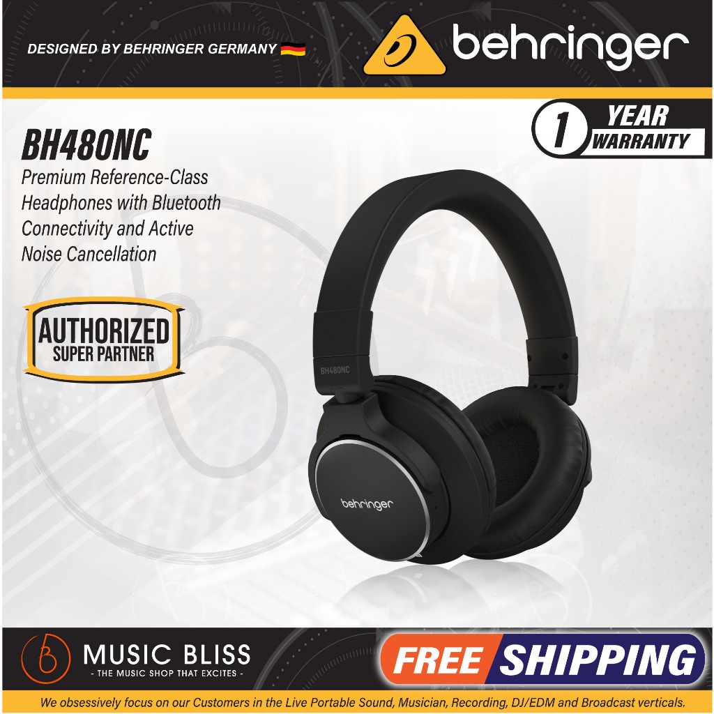 Behringer BH480NC Premium Reference-Class Headphones with Bluetooth (BH ...