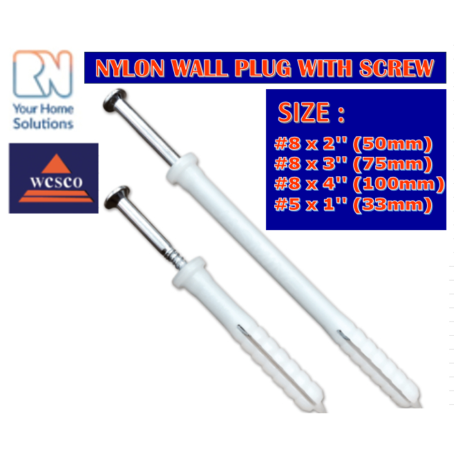 Nylon Wall Plug With Screw/PVC Wall Plug With Screw Plastic Wall Plug ...